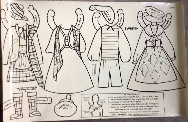 Color and Cut-out European Paper Dolls - Etsy