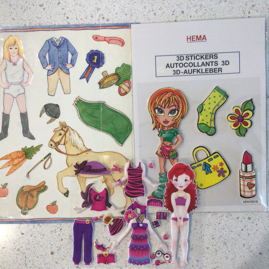 Vintage Assortment Paper Doll Stickers - Etsy