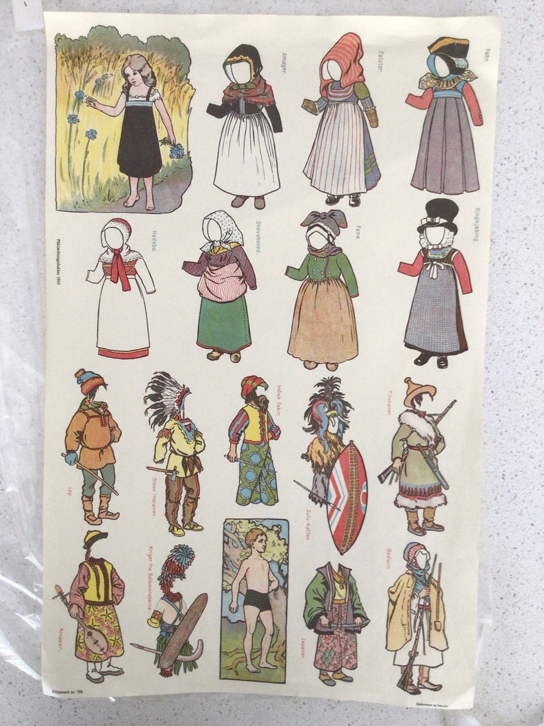 African Folk Costume Paper Doll Sheets - Etsy