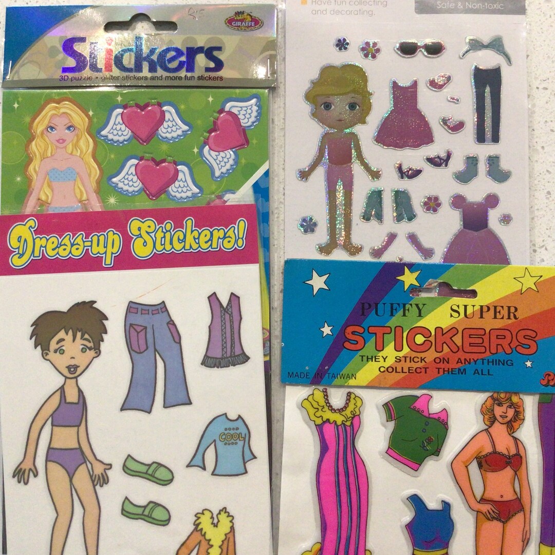 Vintage Sticker Paper Doll Sets - Etsy
