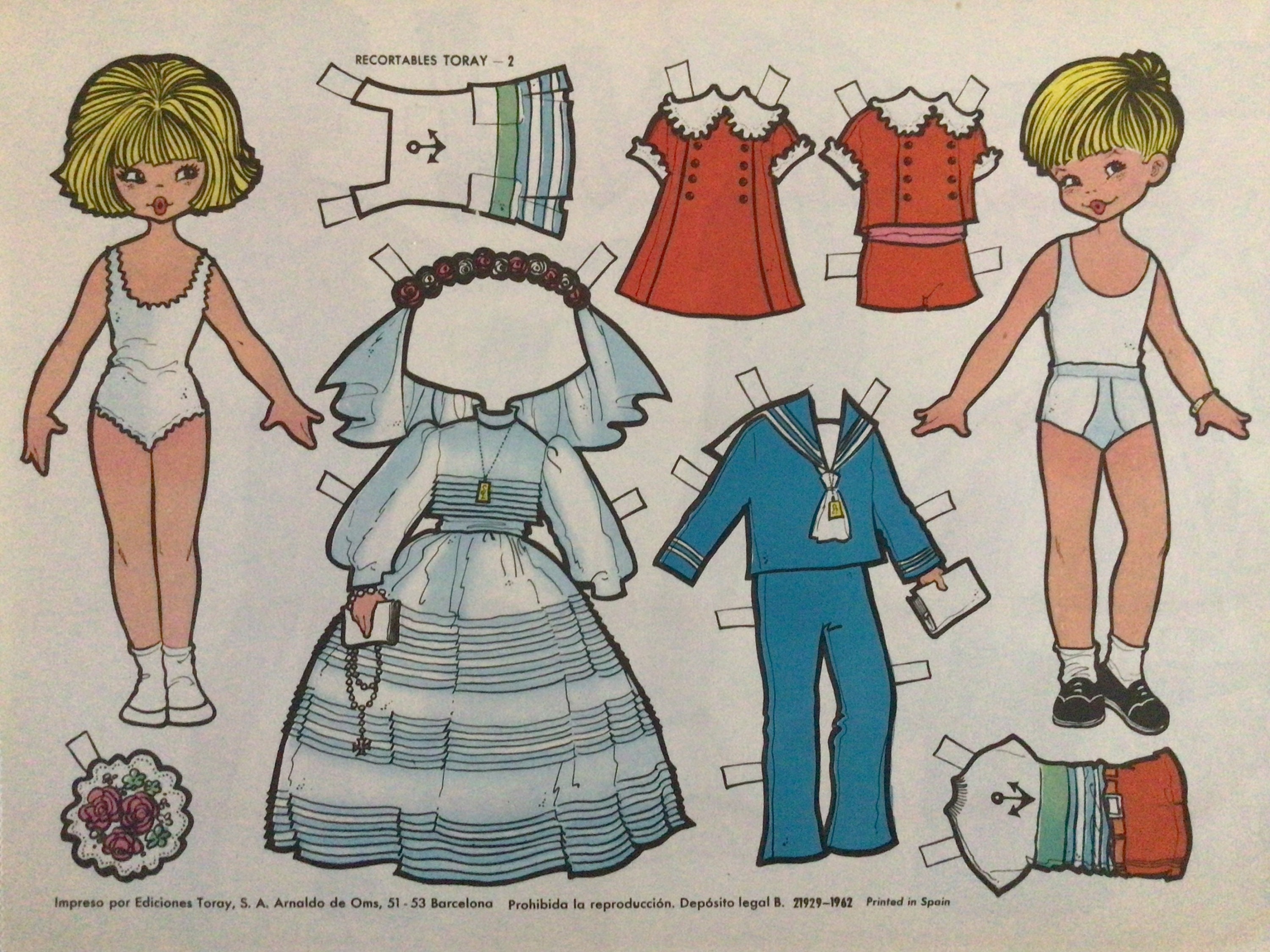 Vintage Paper Doll Spanish Sheets. - Etsy
