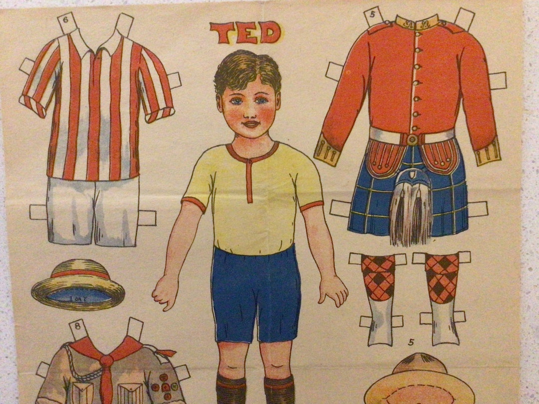 Vintage English Paper Doll Sheets - Etsy