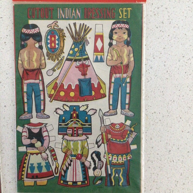 Vintage Native American Paper Dolls - Etsy