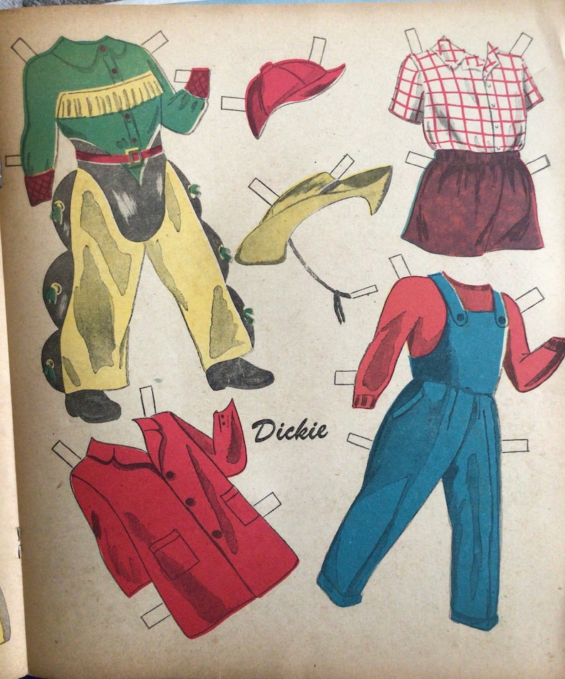 Vintage Brother and Sister Paper Doll Book | Etsy