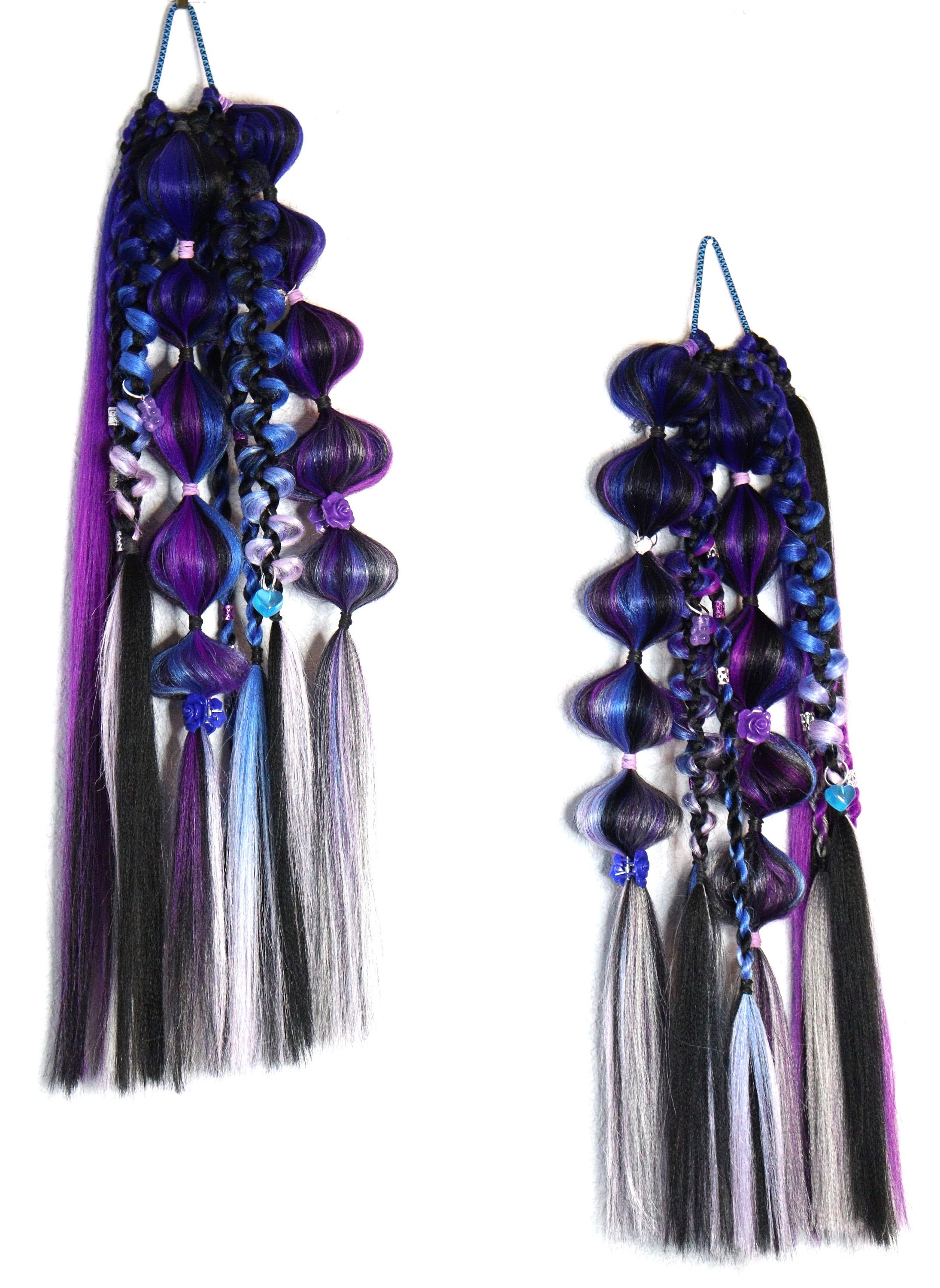 2X Festival Braided Rave Hair Extensions hair Elastic - Etsy