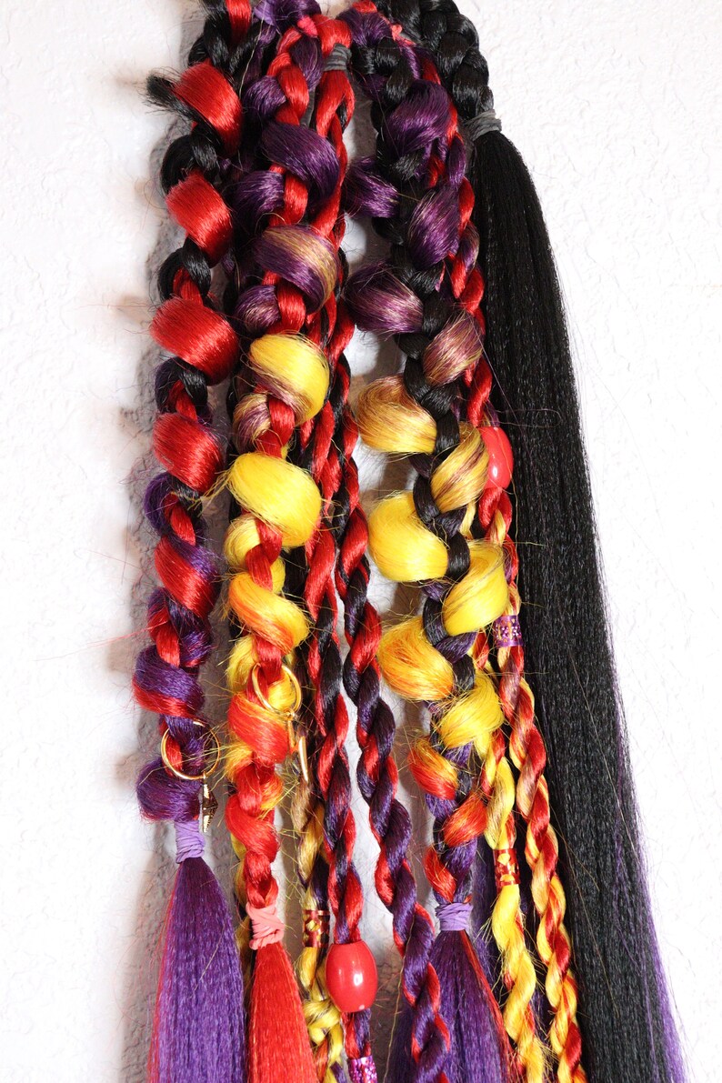 2X - Festival Braided Rave Hair Extensions (hair Elastic) - Etsy