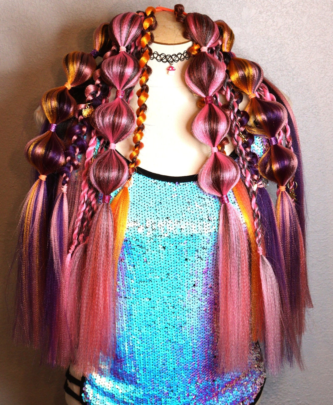 2X - Festival Braided Rave Hair Extensions (hair Elastic) - Etsy