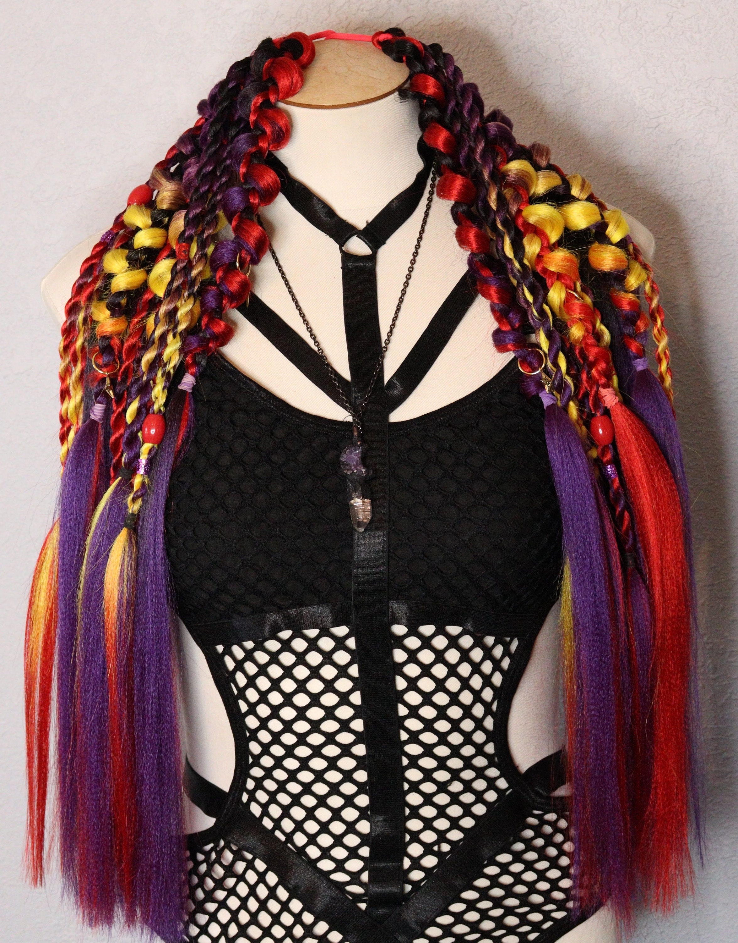 2X - Festival Braided Rave Hair Extensions (hair Elastic) - Etsy