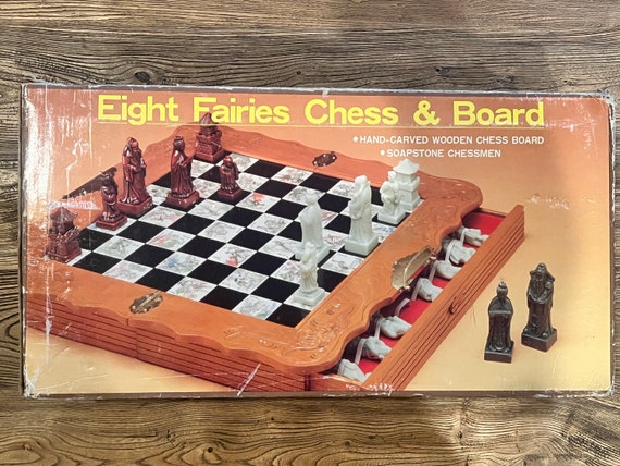 Vintage Eight Fairies Chess & Board Hand-carved Wooden Chess - Etsy