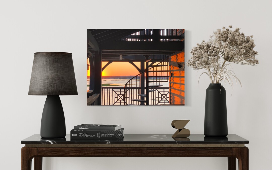 Wrought Iron Sunset CANVAS Gallery Wrap | Spiral Staircase ...