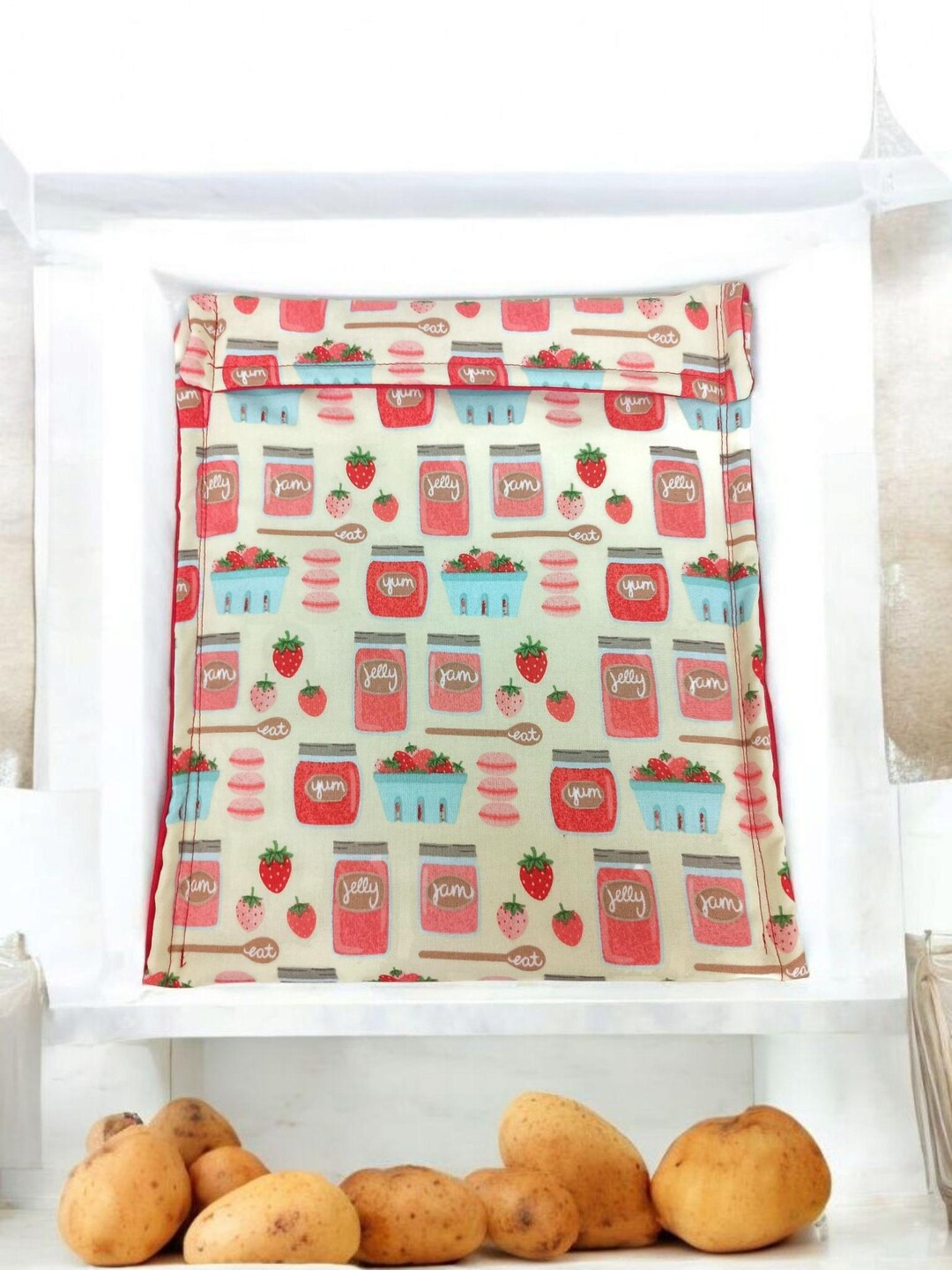 Potato Bag, Baked Potato Bag, Microwave Safe Potato Bag, Strawberry Jam ...