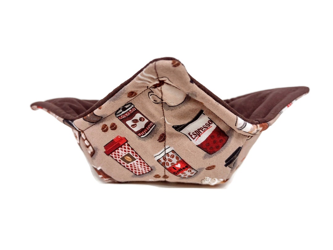 Bowl Cozy Microwave Safe Cotton Soup Hot Bowl Pot Holder in a Latte ...