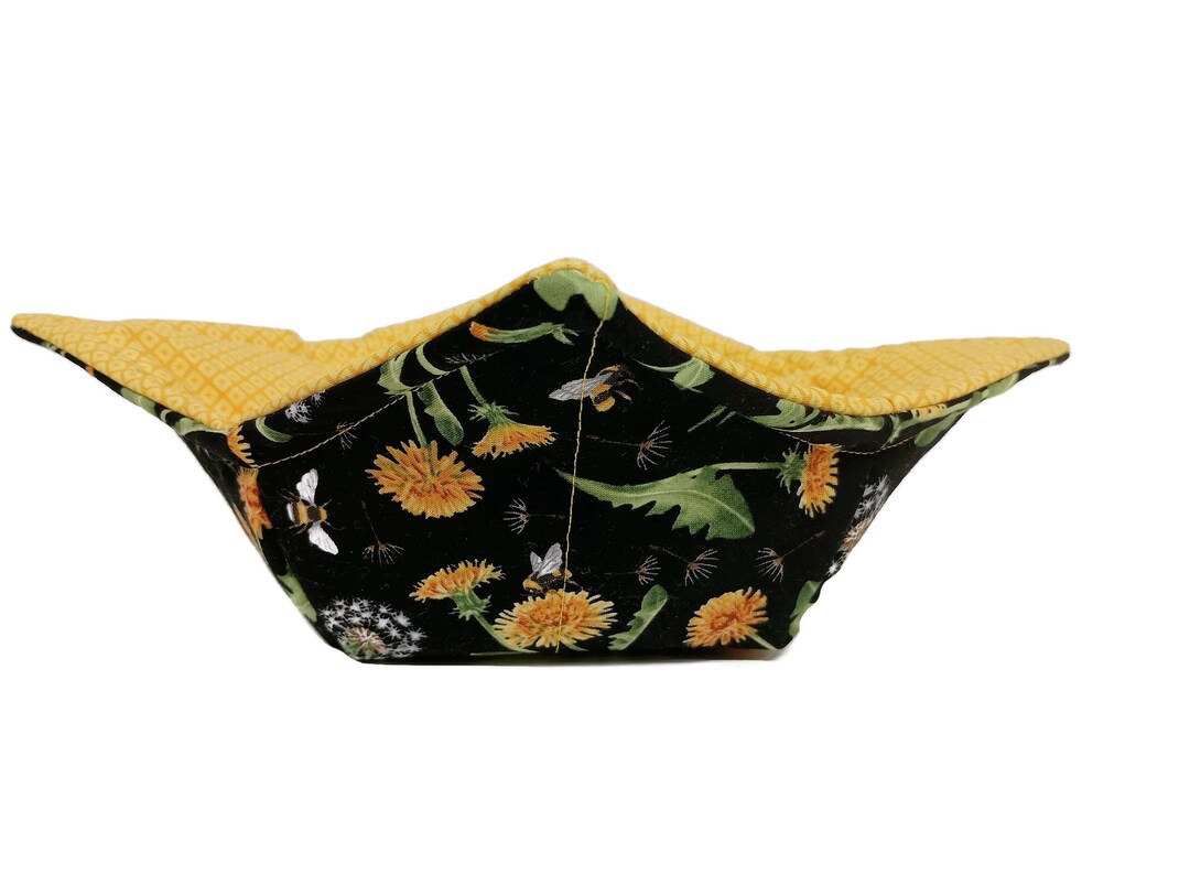 Bowl Cozy Microwave Safe Cotton Soup Hot Bowl Pot Holder in a Black ...