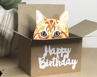 Cat Birthday Card | Etsy