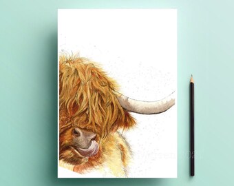 Scottish Coo Print - Etsy UK
