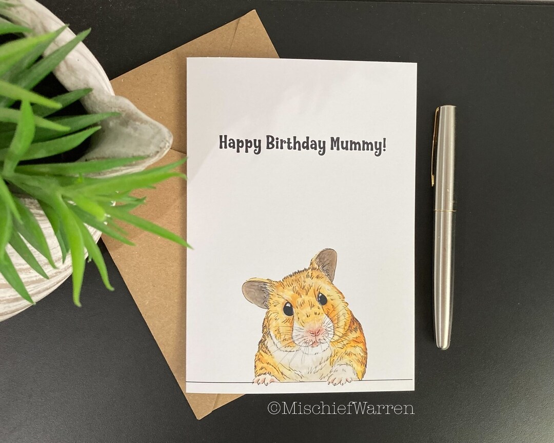 Personalised Hamster Card. Blank or Personalised for Any Occasion ...