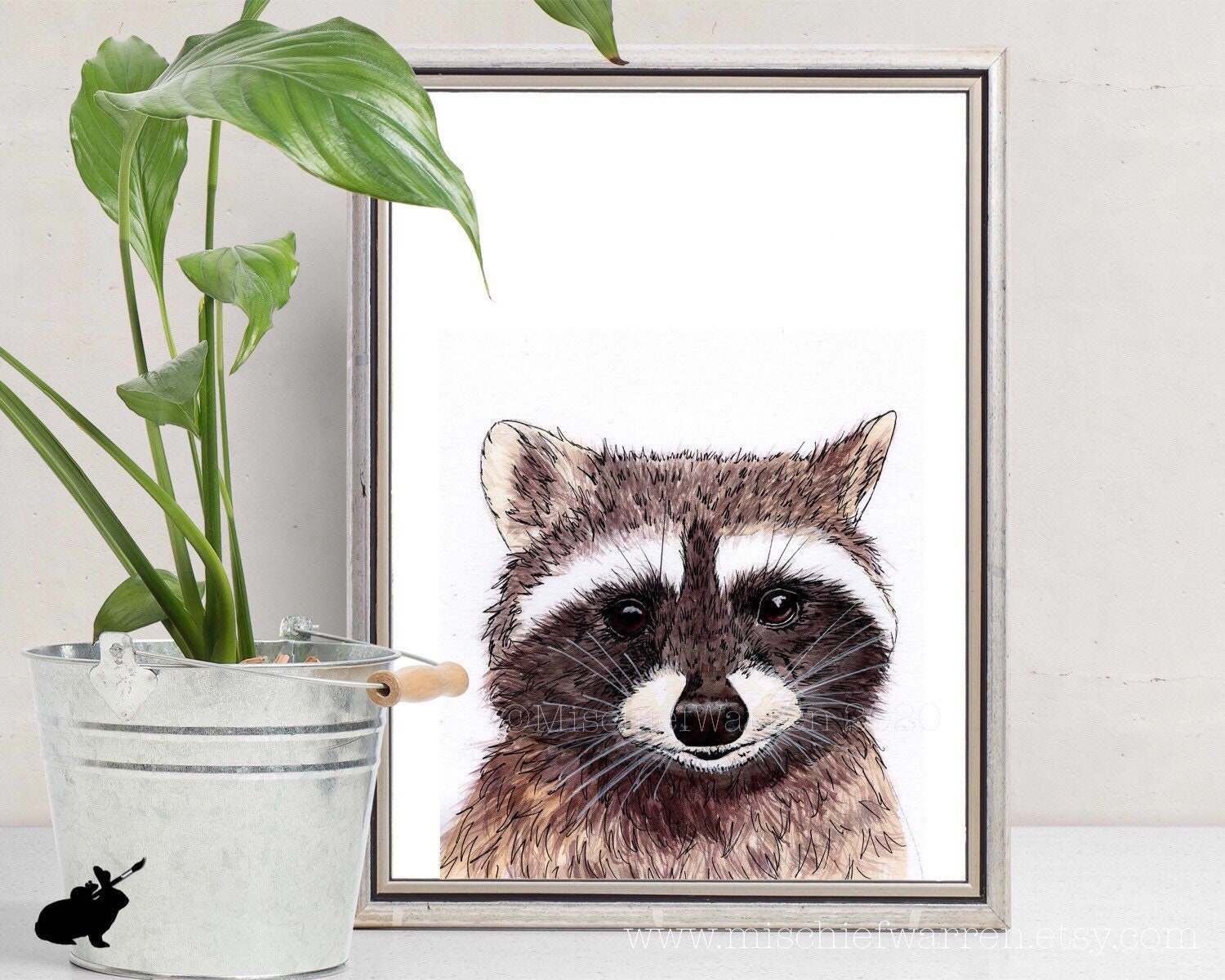 Cute Raccoon Art Print From My Watercolour Painting. Wildlife | Etsy