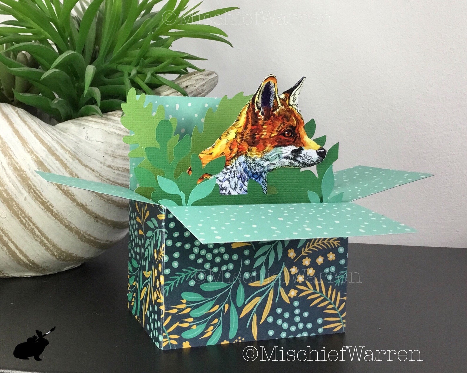 Red Fox 3D Box Card. Blank or Personalised Birthday Mothers - Etsy UK