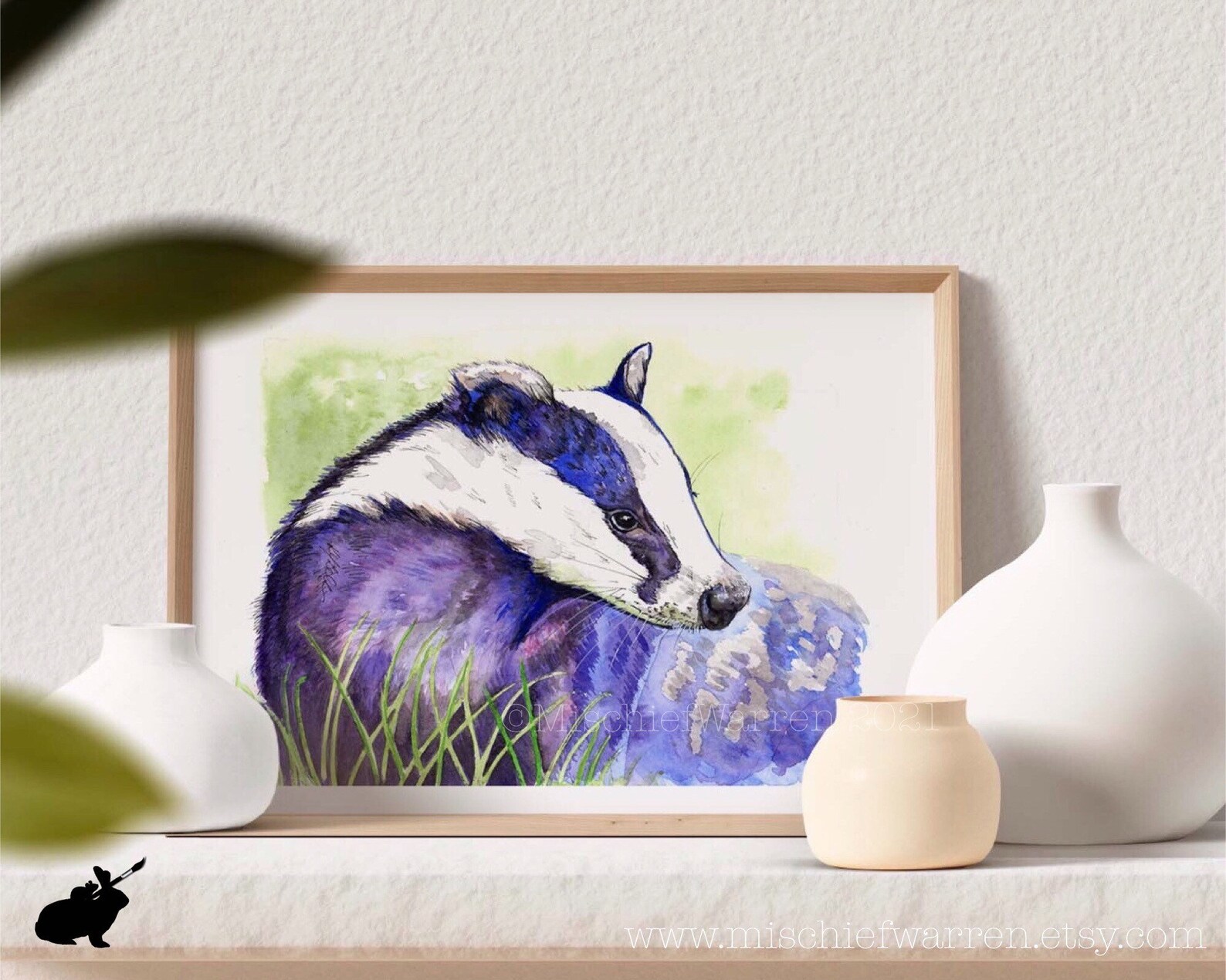 Badger Art Print From My Watercolour Painting. British - Etsy