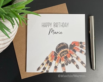 Tarantula Birthday Card, Happy Birthday Party Hat and Balloons ...