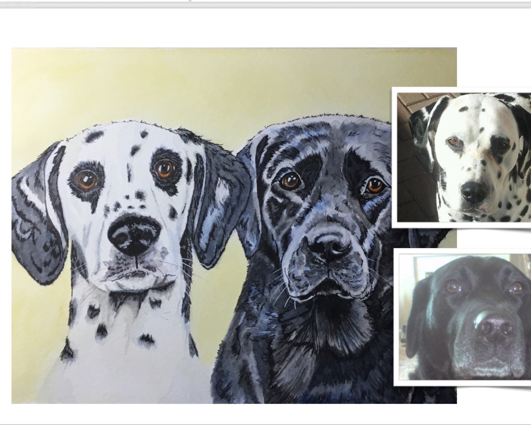 Ink & Watercolour Dog Portrait Painting. Original Hand Painted - Etsy UK