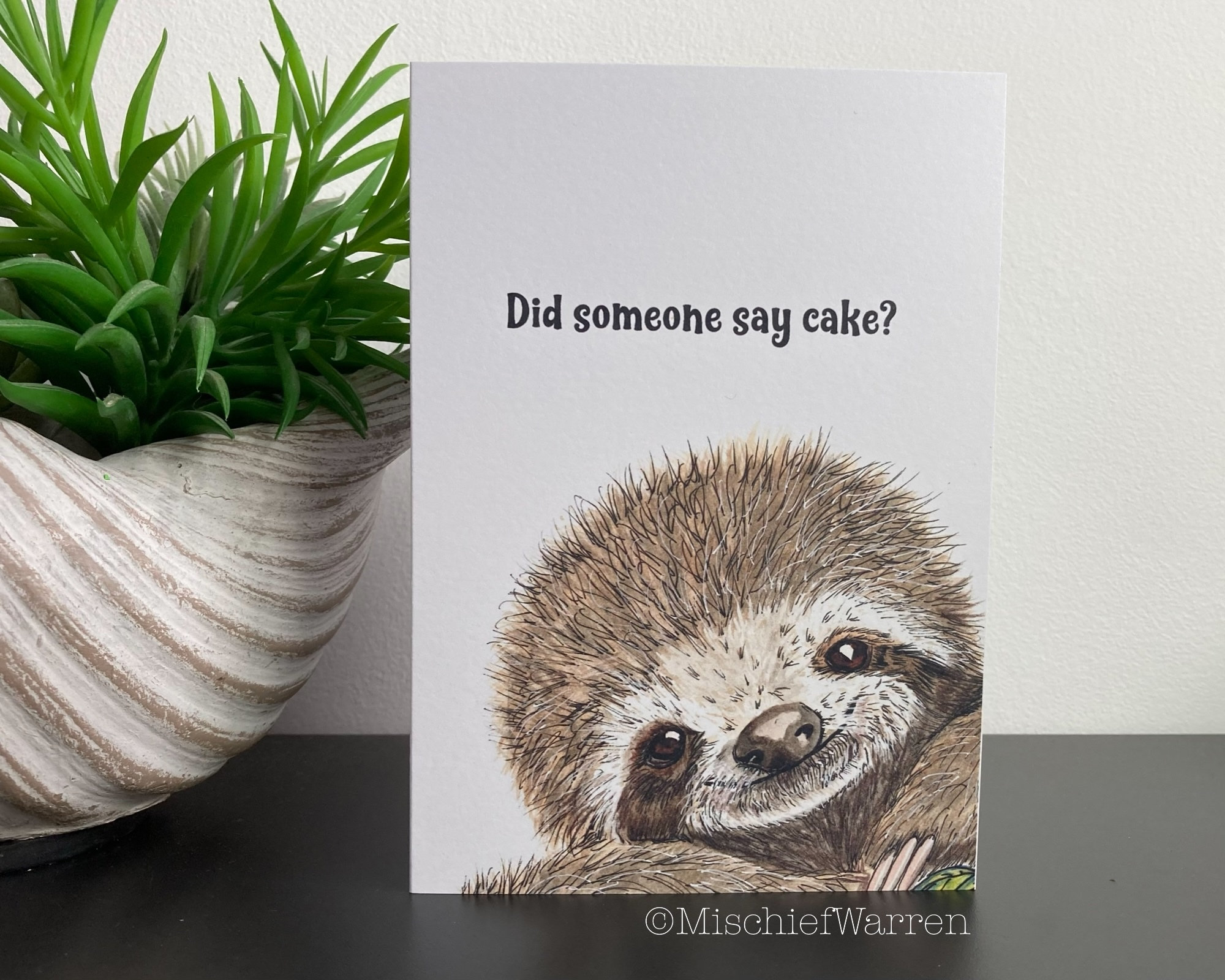 Sloth Birthday Card ~ Did Someone Say Cake? Funny Card for Sloth Lover ...
