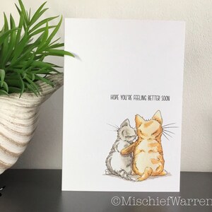 Hope You’re Feeling Better Soon. Handmade Get Well Kittens Card for ...