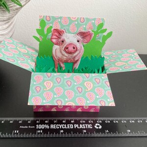 Pig Card. 3D Box Card Personalised For; Birthday, Easter, Mother’s Day ...
