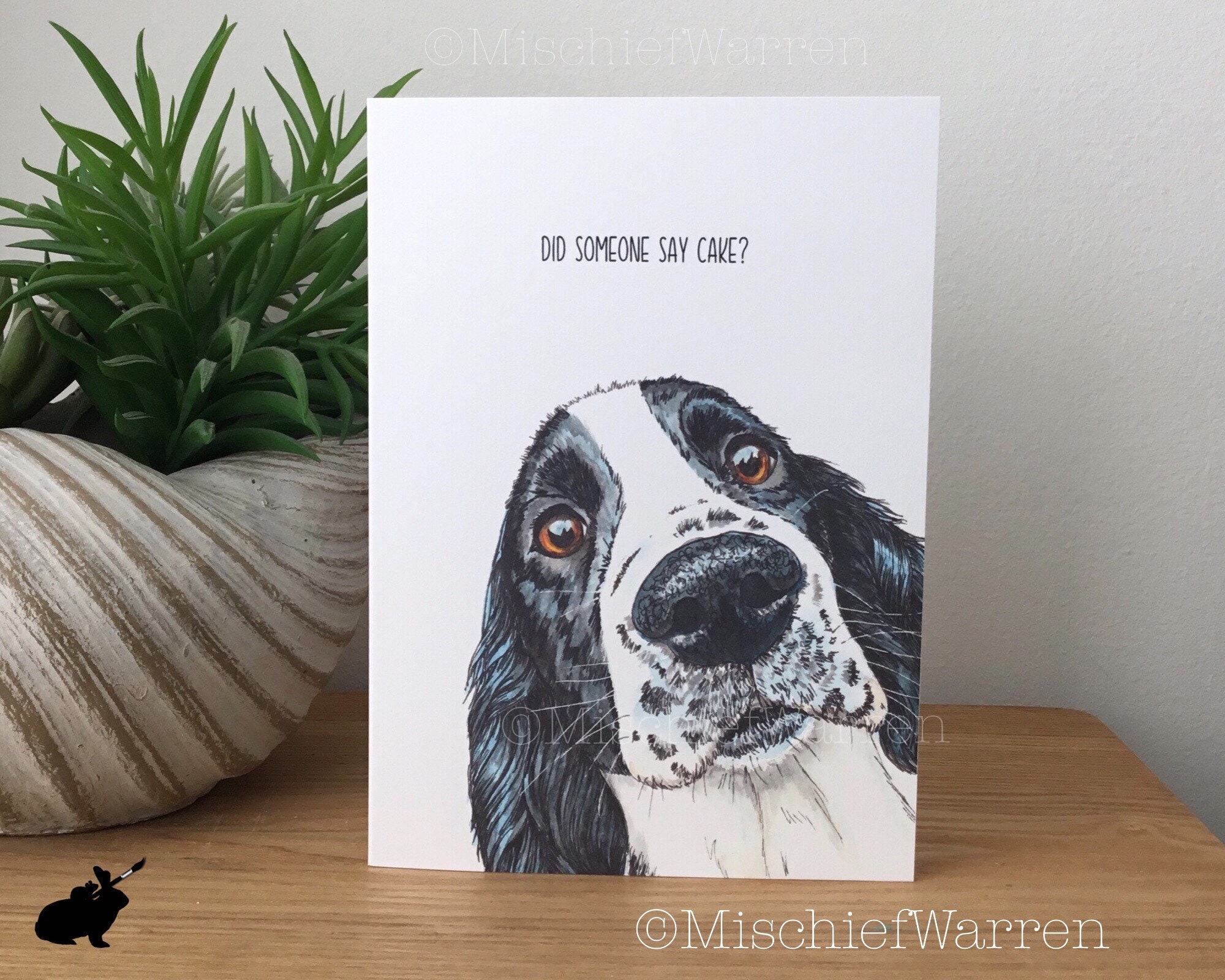 Did Someone Say Cake Black White Cocker or Springer Spaniel - Etsy UK