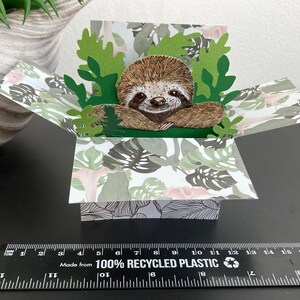 Sloth Card. 3D Box Card. Blank or Personalised for Any Occasion ...