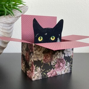 Black Cat Card. the Original Cat in a Box Card. 3D Blank or ...