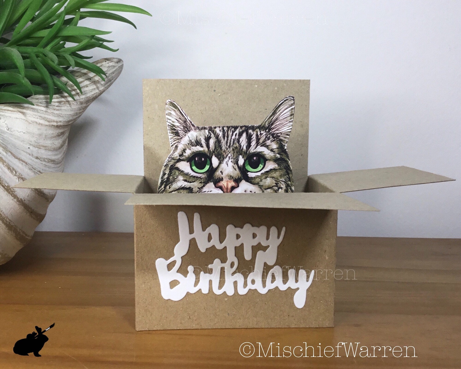 Tabby Cat Birthday Card. the Original Cat in a Box Card. Happy - Etsy UK
