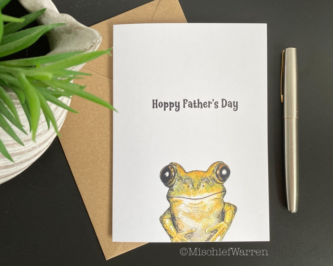 Frog Card. Blank or Personalised: Birthday, Fathers Day, Mothers Day ...