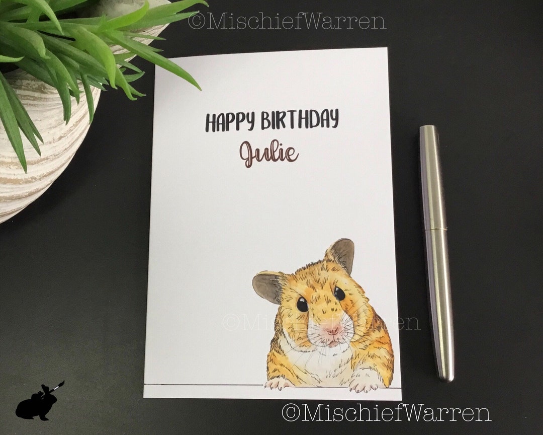 Personalised Hamster Card. Blank or Personalised for Any - Etsy UK