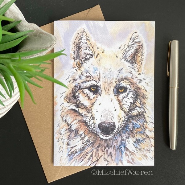 Wolf Card - Etsy
