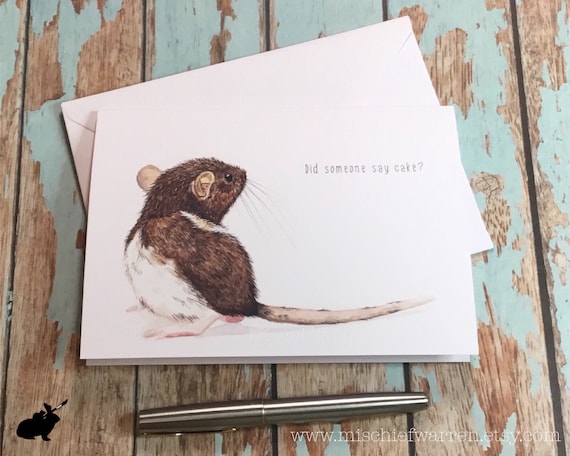 Blank Cards Rat Greeting Card Year of the Rat Funny Rat Birthday Card ...