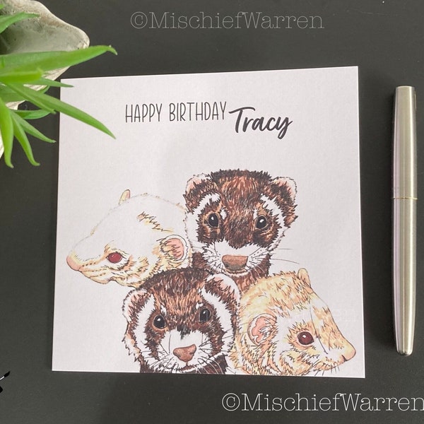 Ferret Birthday Card - Etsy