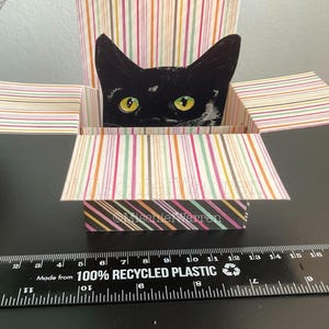 Black Cat Card. the Original Cat in a Box Card. 3D Blank or ...