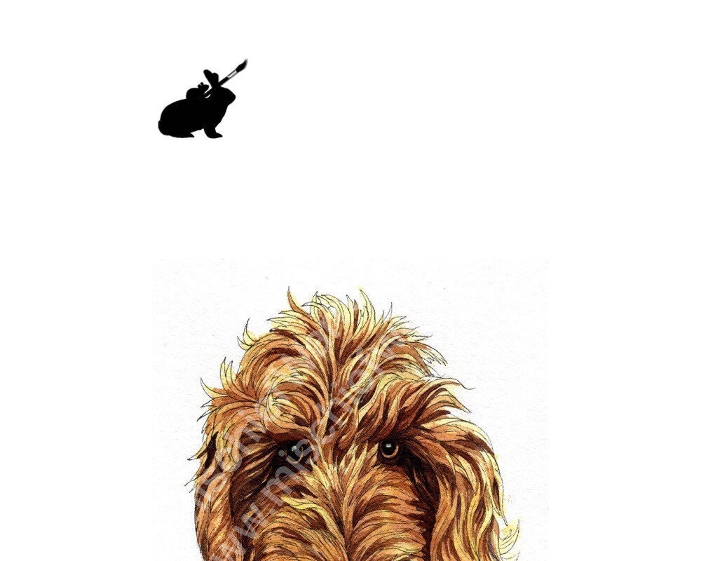 Cockapoo dog art print from my watercolour painting. Dog | Etsy