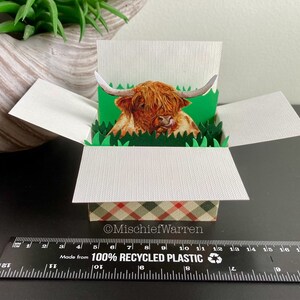Highland Cow Card. 3D Box Card Personalised For; Birthday, Mother’s Day ...