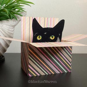 Black Cat Card. the Original Cat in a Box Card. 3D Blank or ...