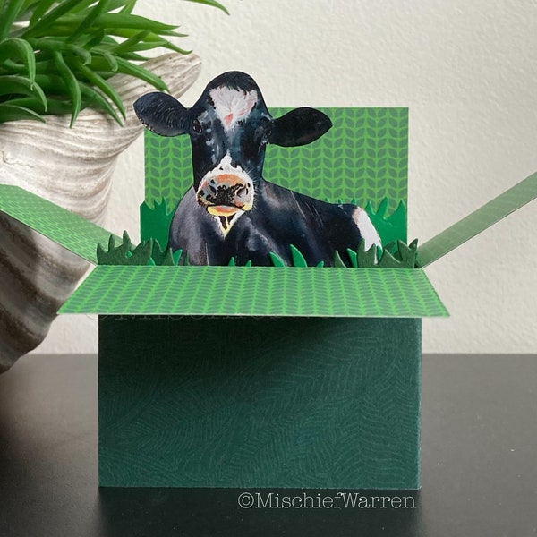 Cow Christmas Card - Etsy