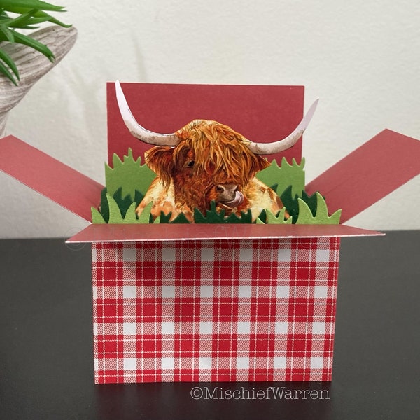 Cow Christmas Card - Etsy