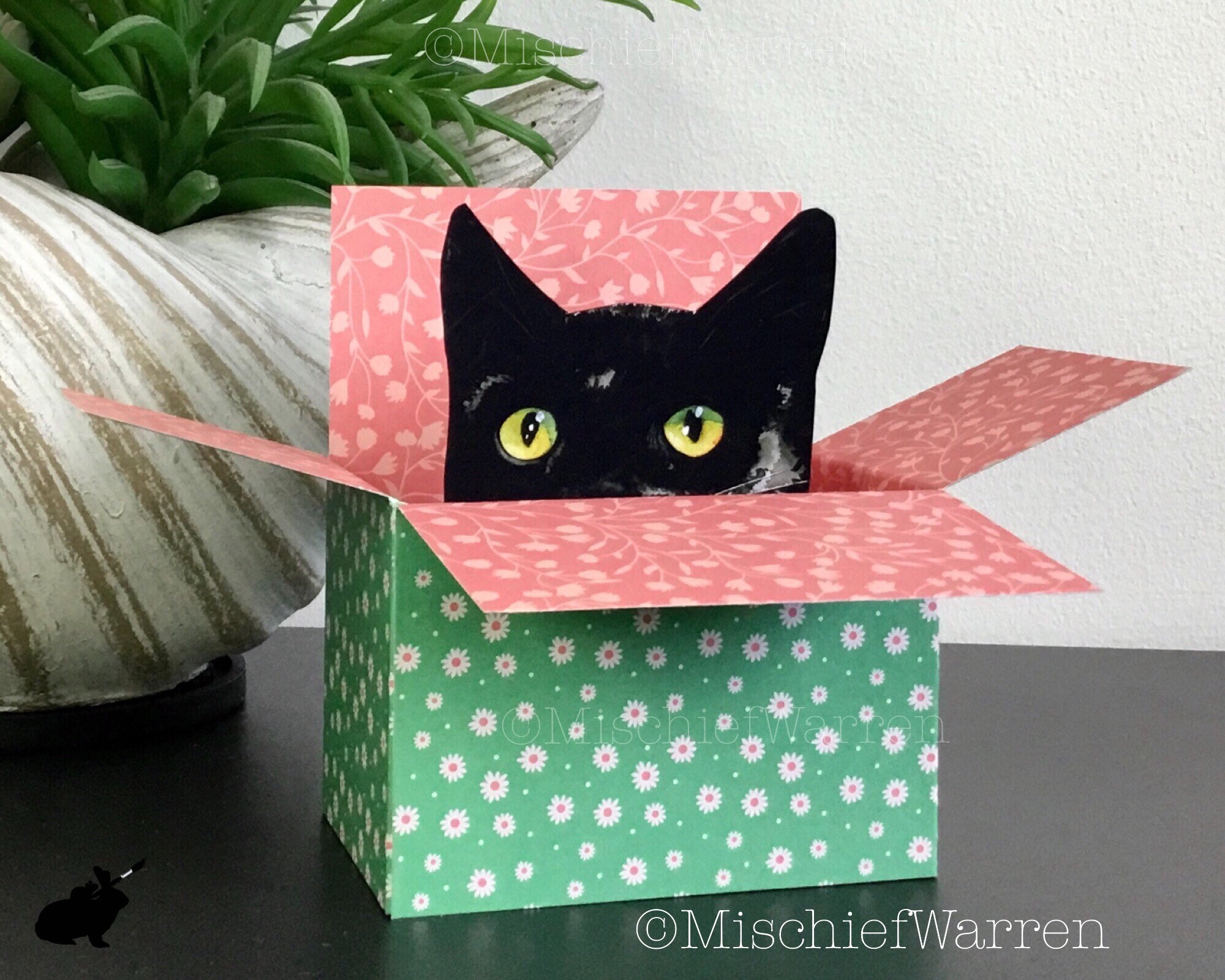 Black Cat Box Card. the Original Cat in a Box Card. Blank or - Etsy UK