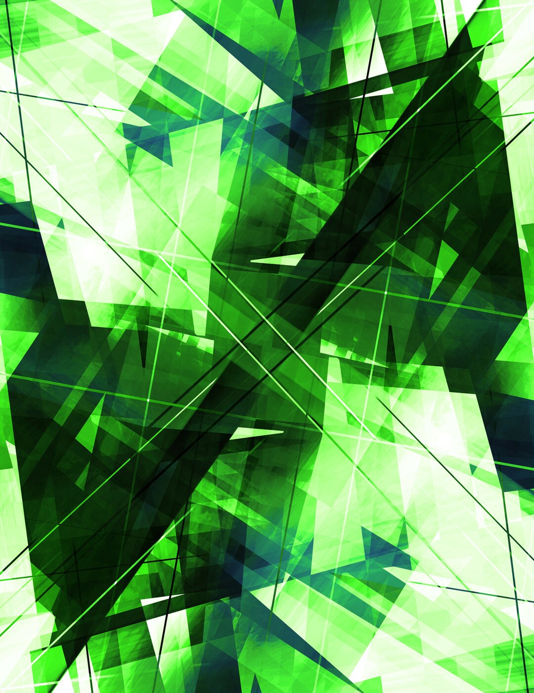 Geometric Abstract Art Print Green 'elemental' - Etsy