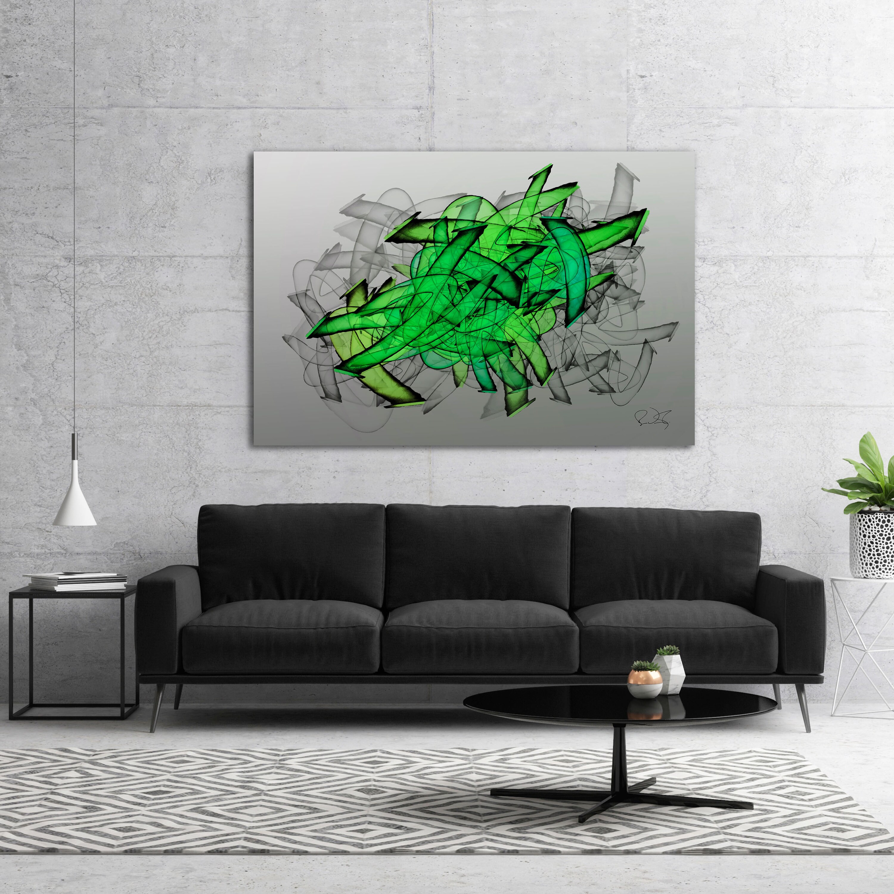 Modern Abstract Graffiti Wall Art, Large Contemporary Painting - Etsy