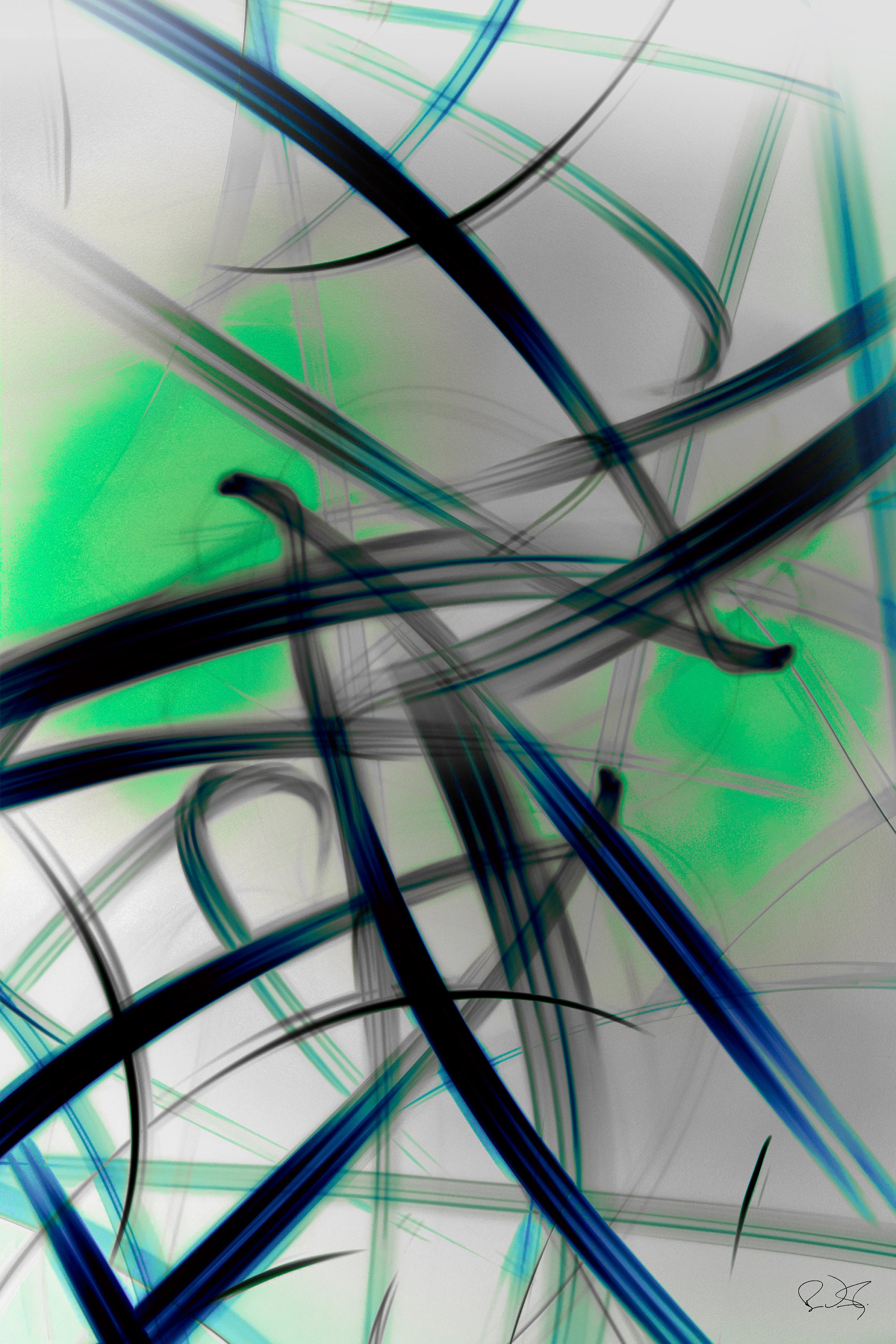 Green Abstract Wall Art, Large Contemporary Painting - Etsy