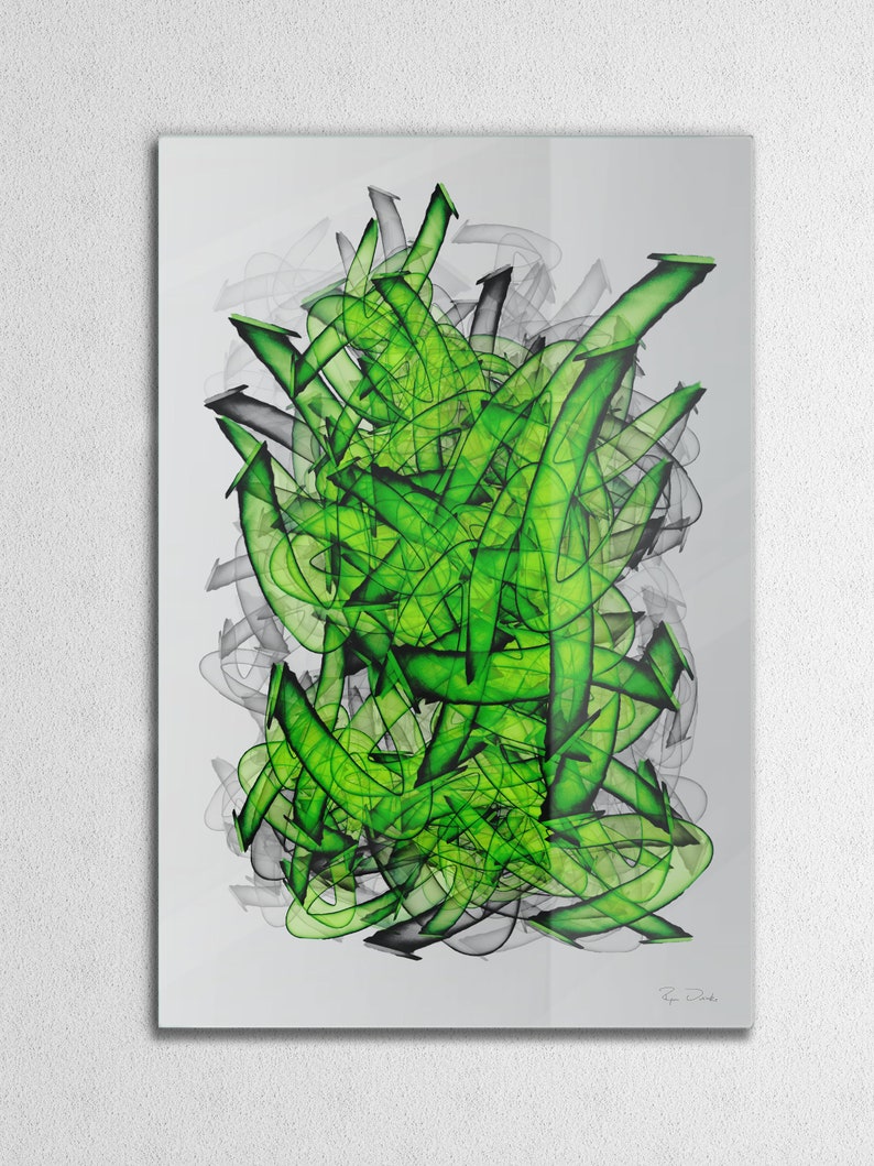 Neon Lime Green Modern Abstract Graffiti Wall Art Painting - Etsy
