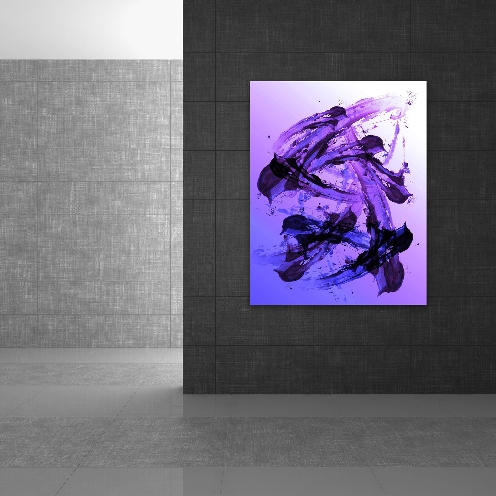 Hyperrealism Abstract Art, Acrylic Glass Float Frame, Large Modern ...