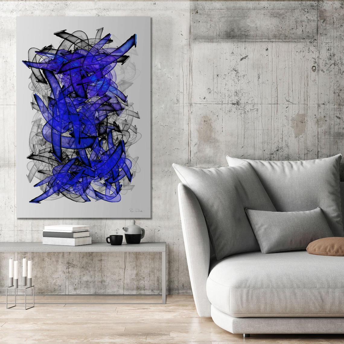 Ultra Violet Modern Abstract Graffiti Wall Art Painting - Etsy